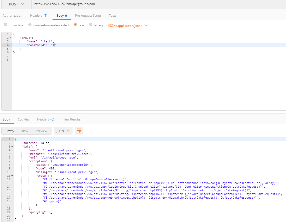 group api issue · Issue #2353 · ZoneMinder/zoneminder · GitHub
