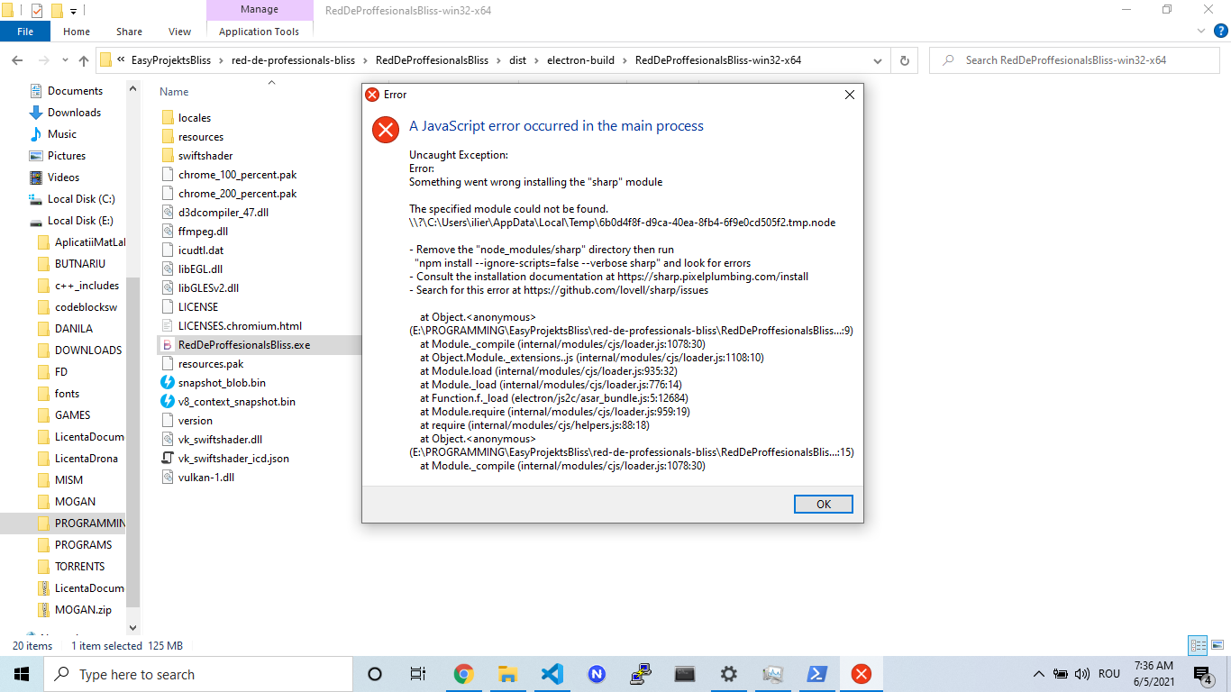Electron Angular Electron Packager Run Time Error Something Went