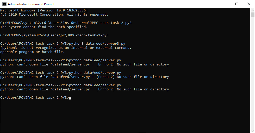 About the server starting it is showing no such directory · Issue #329 · insidesherpa/JPMC-tech ...