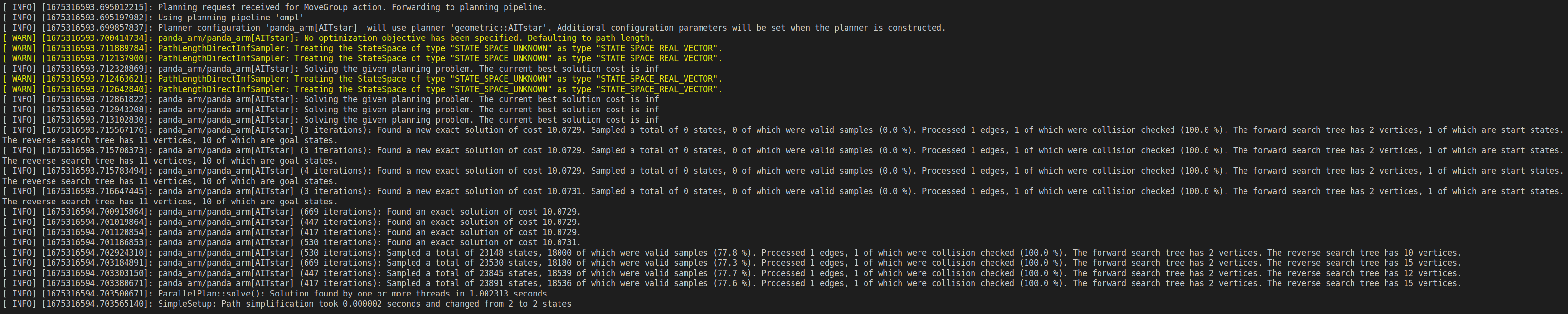 AITstar planner stuck in infinite loop · Issue #3329 · moveit/moveit · GitHub