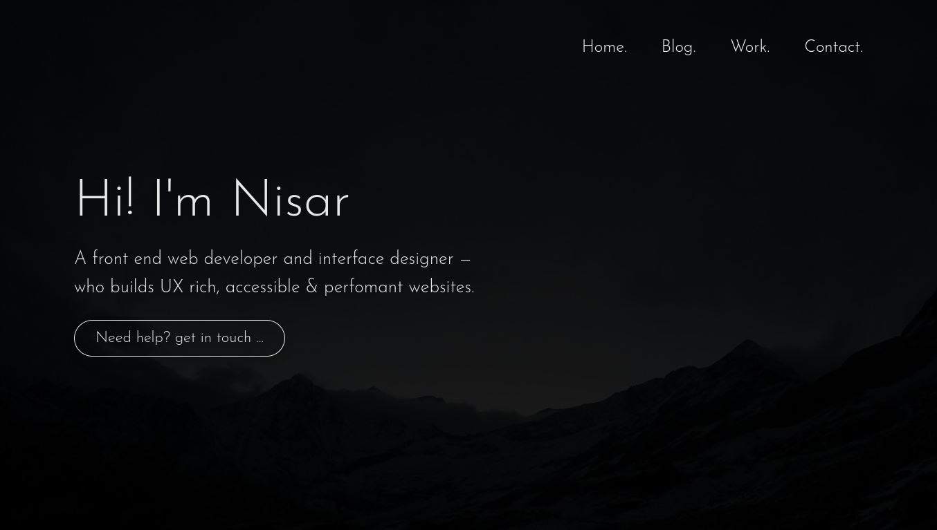 Nisar Hassan Naqvi - Frontend Web Developer and Interface Designer