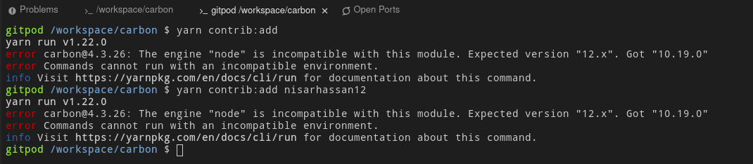 Gitpod Automated Setup for contributing is broken. · Issue #963 · carbon-app/carbon · GitHub