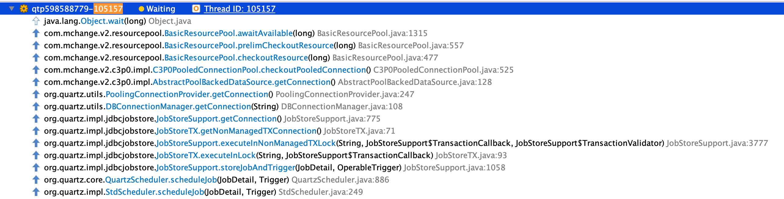 Blocked calling BasicResourcePool.checkoutResource() during database disconnection. · Issue #120 ...