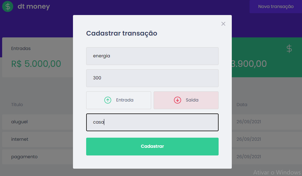GitHub - guilhermeloli28/Dtmoney-: Sistema de controle financeiro com reactjs.
