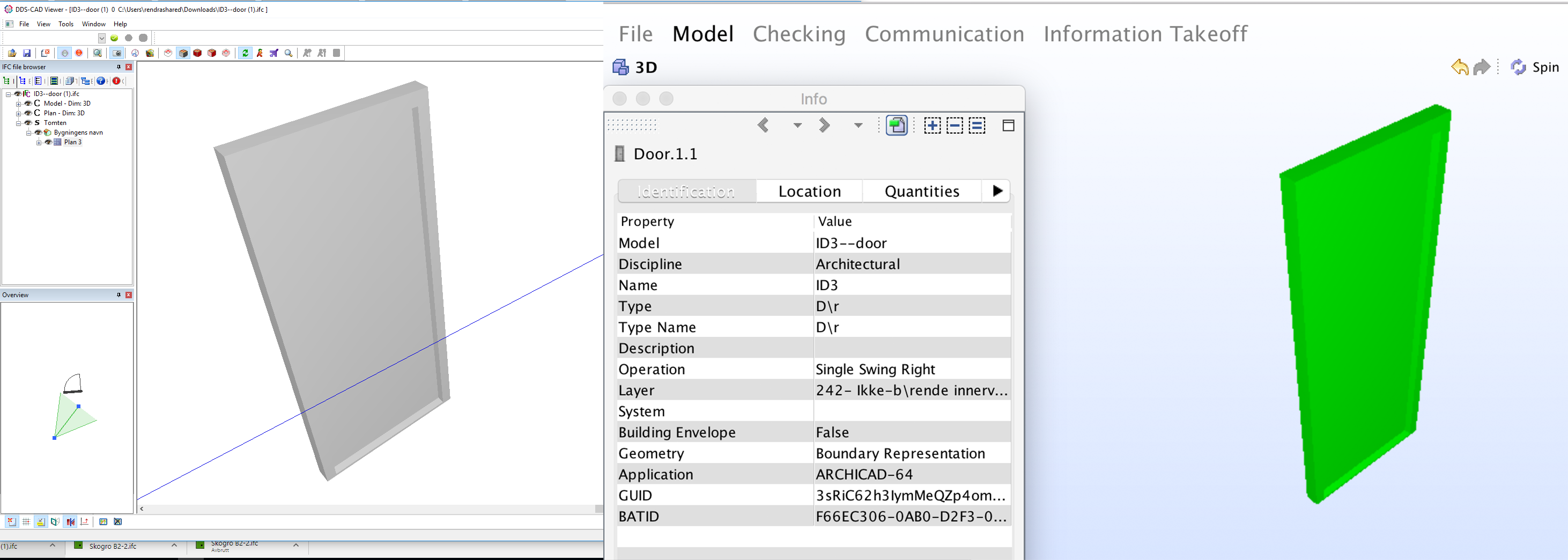 Hole in doorstep on IfcDoor (see example file) · Issue #297 · IfcOpenShell/IfcOpenShell · GitHub