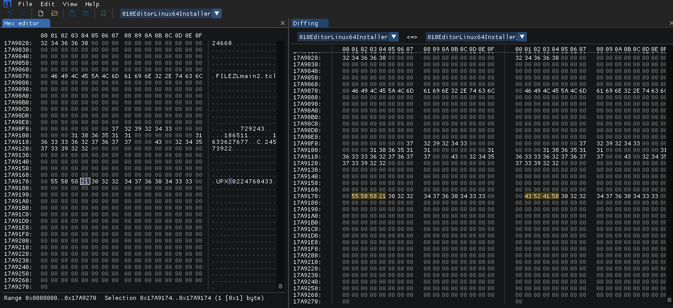 Row spacing in diff view does not align with hex view · Issue #381 ...