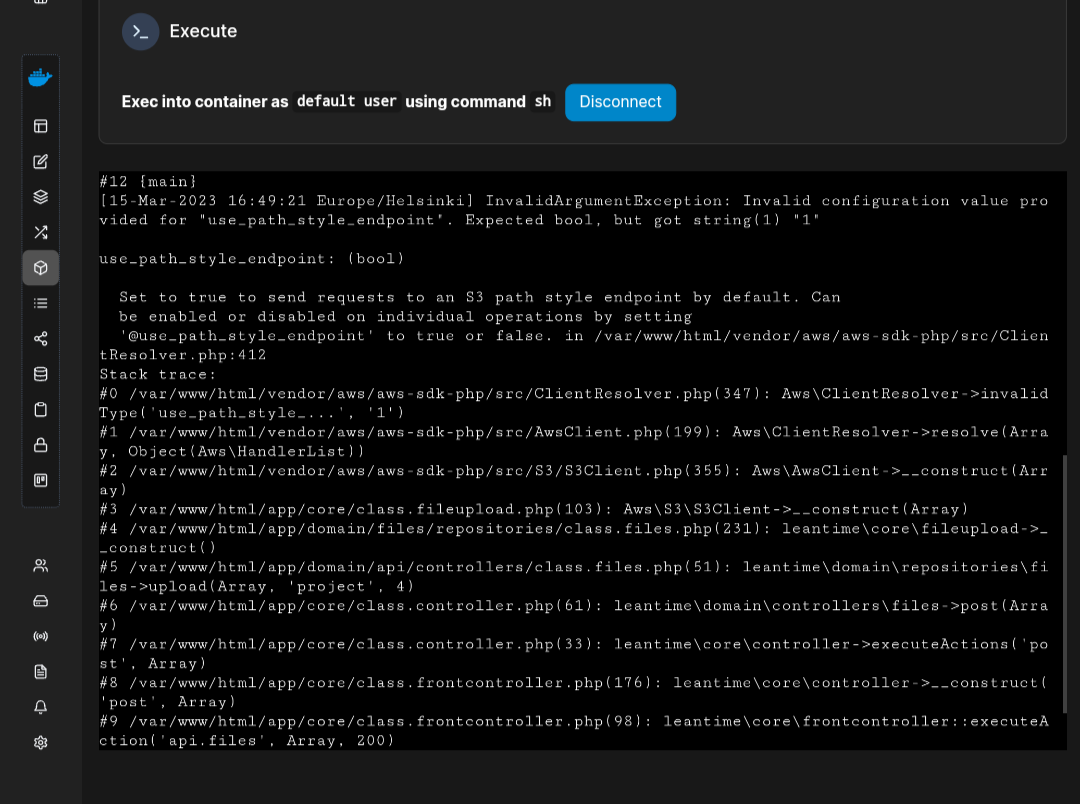 Bug S3 Variable Issue With Docker · Issue 1502 · Leantimeleantime · Github 