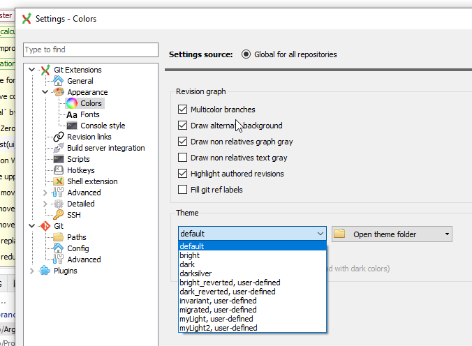 Color theme does not apply to the entirety of the window · Issue #10312 · gitextensions ...