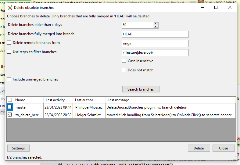 Delete obsolete branches plugin - deleting stuck · Issue #10662 · gitextensions/gitextensions ...