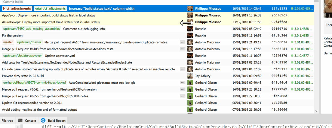 Revision grid: bad behaviour when resizing of commit message column · Issue #6117 ...