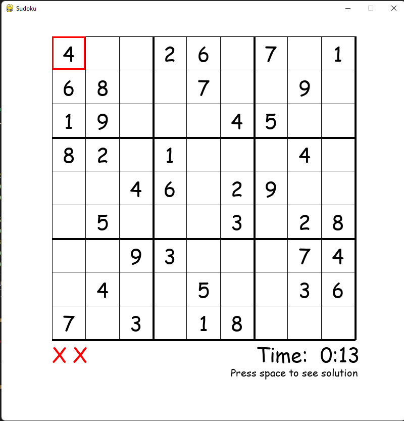 Github Mron03sudoku Simple Sudoku Game 