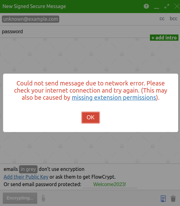 Password-protected message won't work if keys.openpgp.org is not reachable · Issue #5070 ...