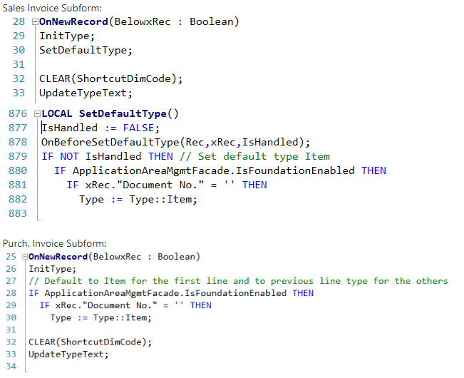 [Event Request] OnBeforeSetDefaultType in Purch. * Subforms · Issue #4157 · microsoft ...