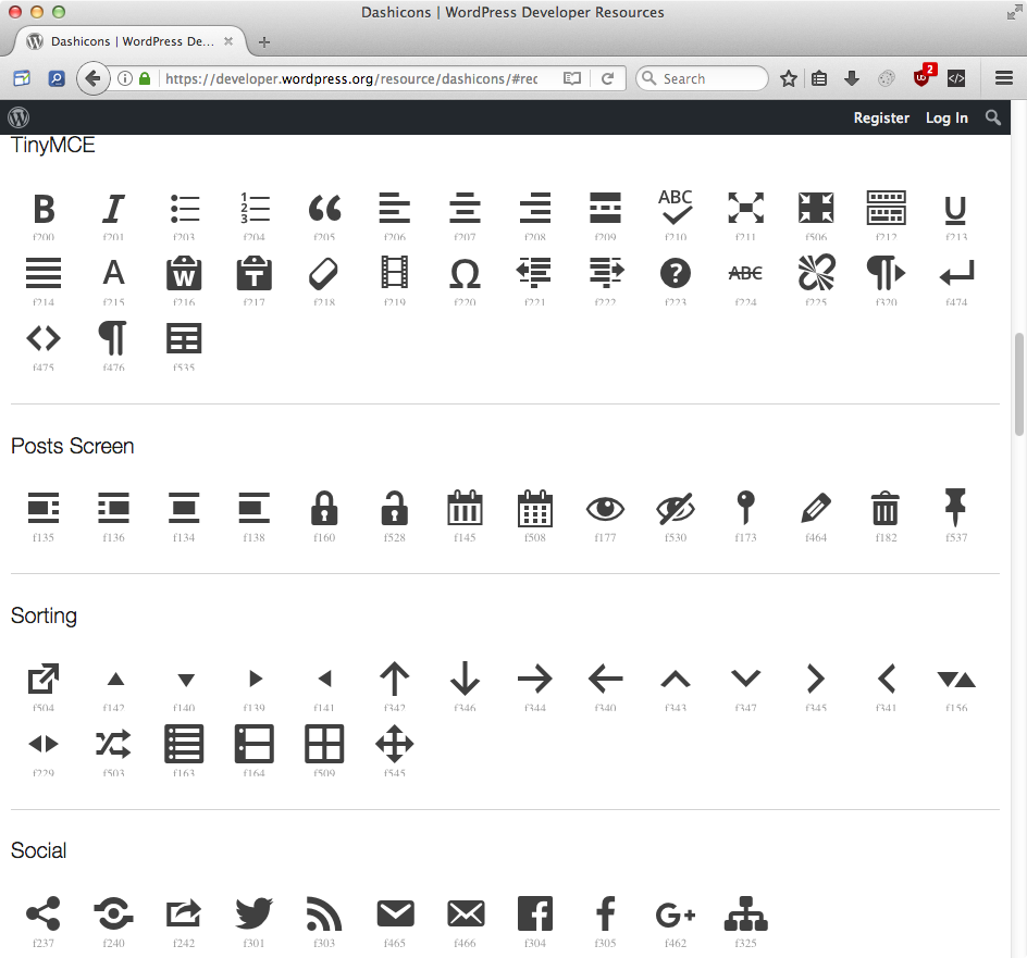 Wordpress Dashicons display issue on Mac OS X 10.8.5 · Issue #823 · BrowserWorks/Waterfox · GitHub