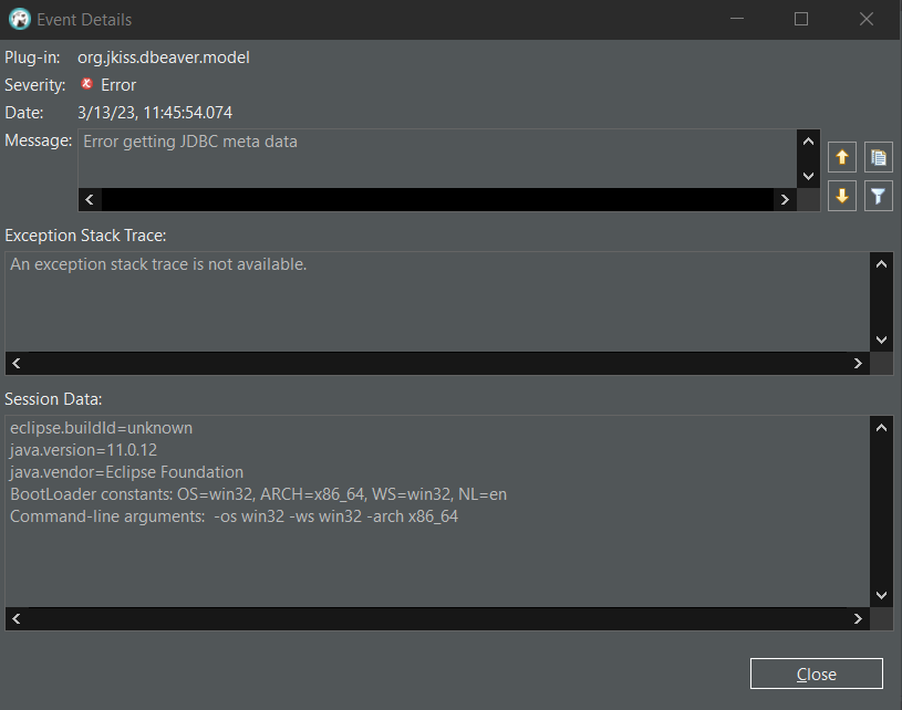 new connection failed with error 'Error getting JDBC meta data: invalid operation: permission ...