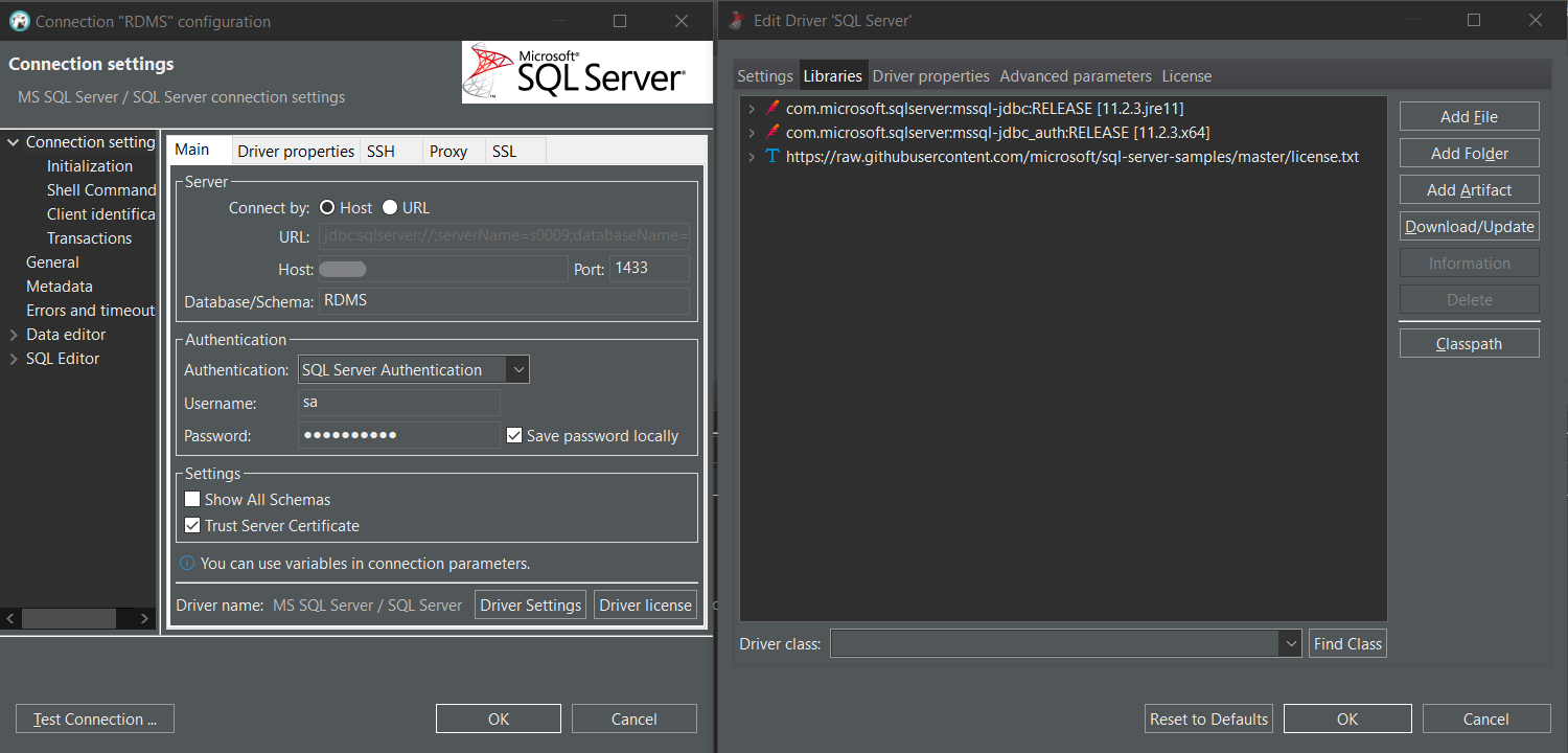 new connection failed with error 'Error getting JDBC meta data: invalid operation: permission ...