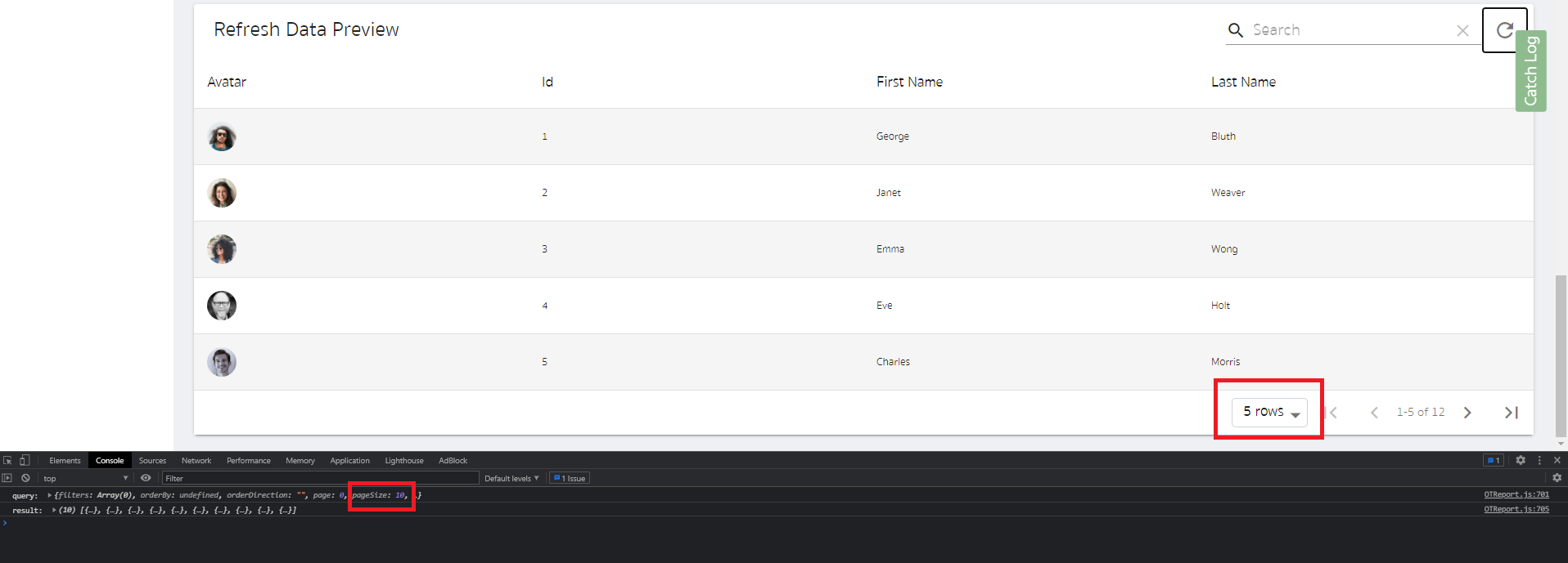 When open/close Developer console UI Table force default · Issue #2893 · mbrn/material-table ...
