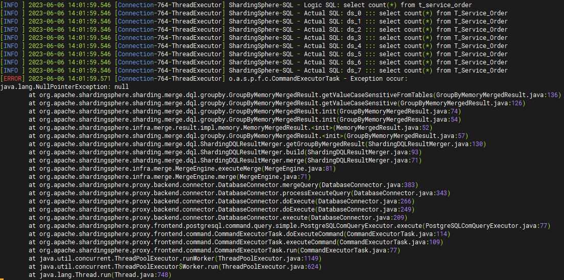 NPE was reported when using count(*) to query sharding table · Issue #26385 · apache ...