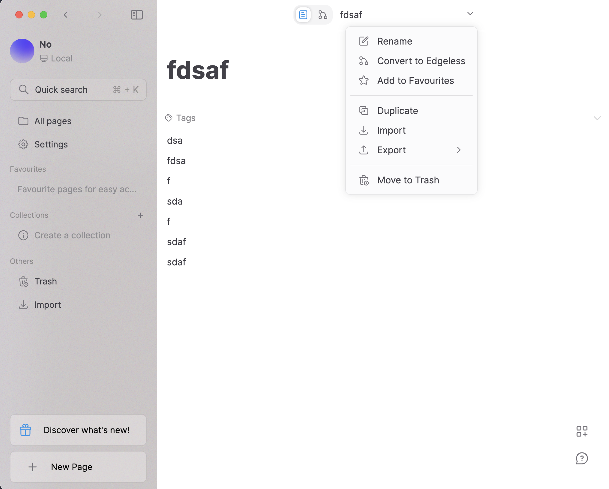 Page option features import · Issue #3758 · toeverything/AFFiNE · GitHub