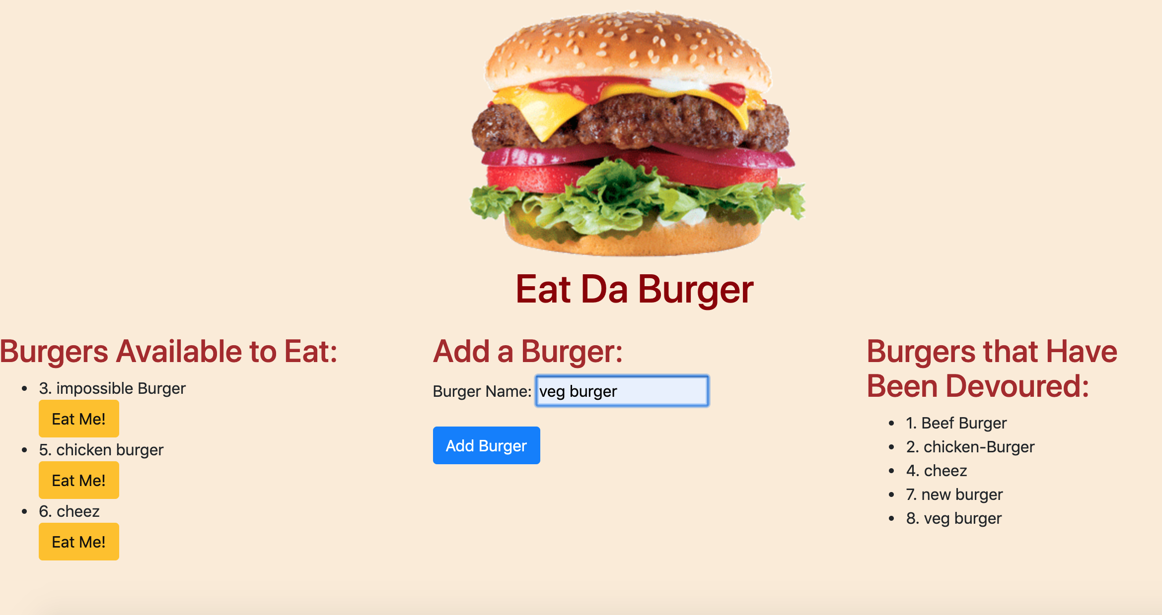 GitHub - orusaish/Eat-Da-Burger