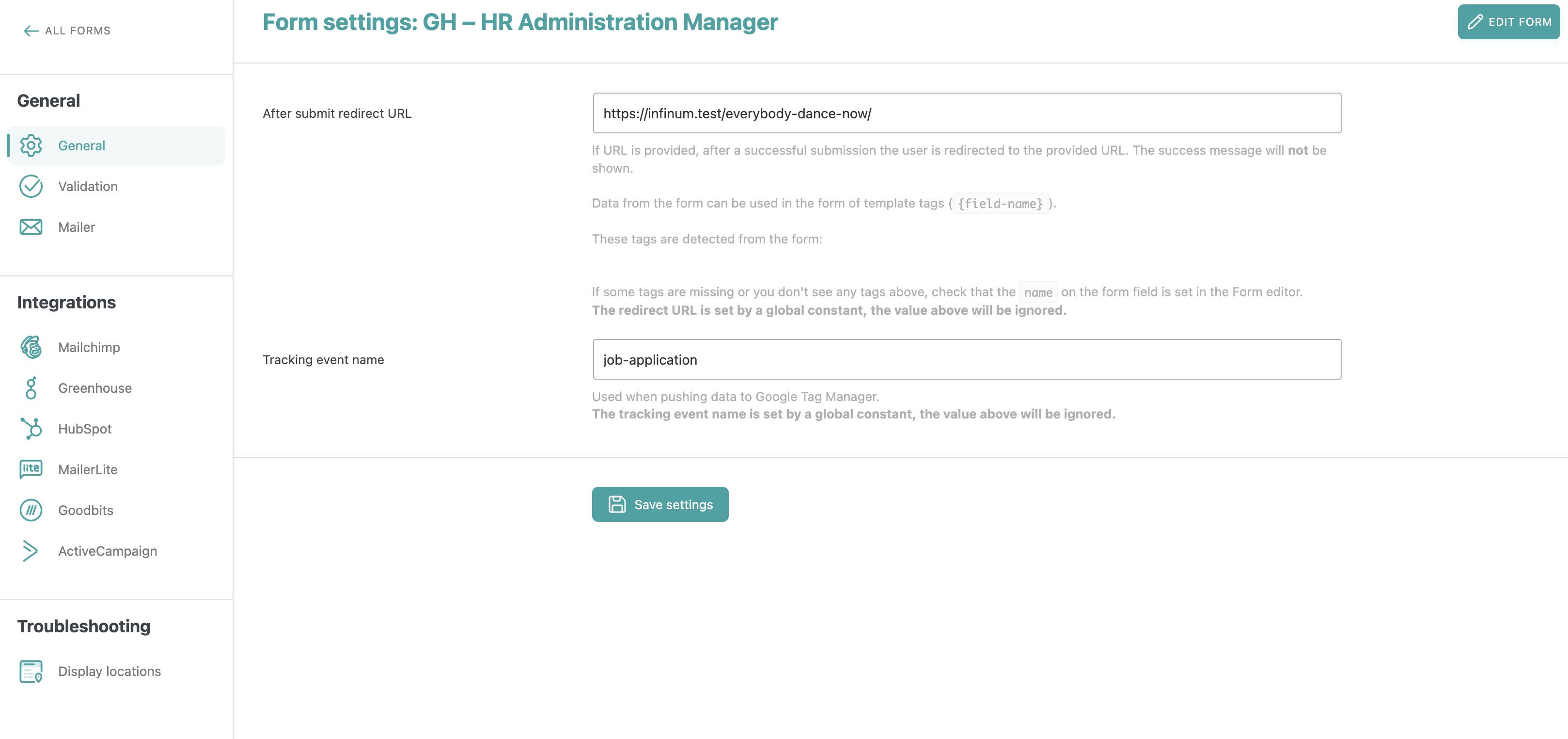 Active integration listing · Issue #275 · infinum/eightshift-forms · GitHub