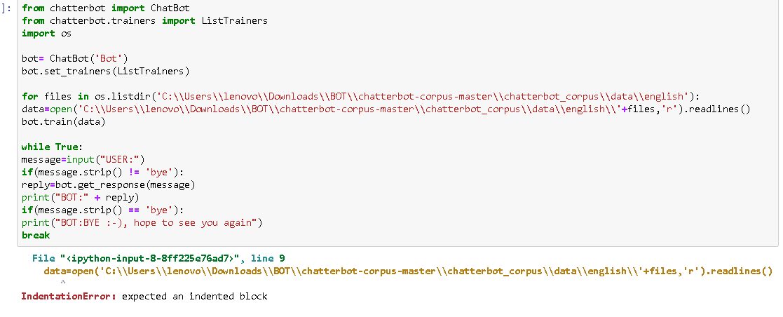 ImportError: cannot import name 'ChatBot' · Issue #1380 · gunthercox ...