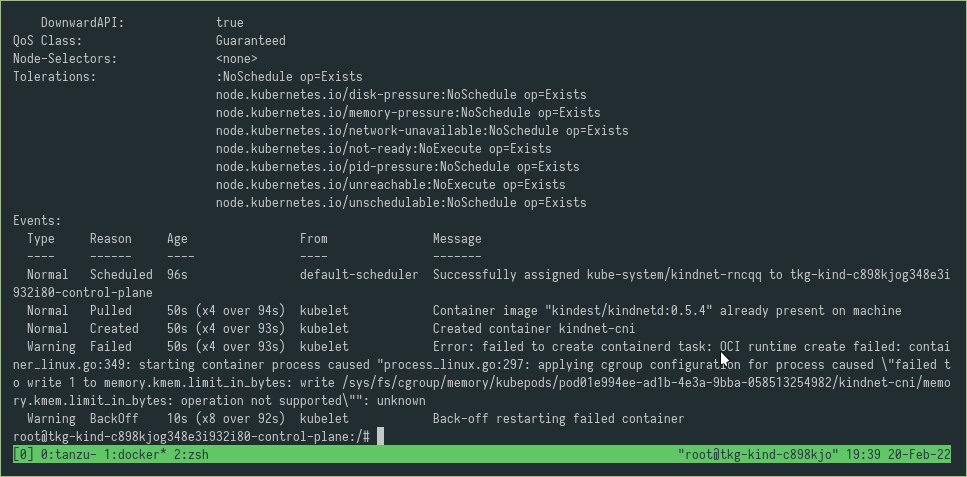Creation of managed cluster fails · Issue #3200 · vmware-tanzu/community-edition · GitHub