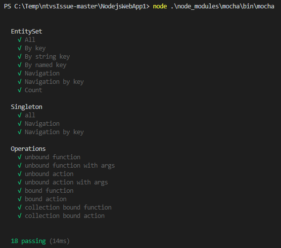 Success mocha test marked Red · Issue #2127 · microsoft/nodejstools ...