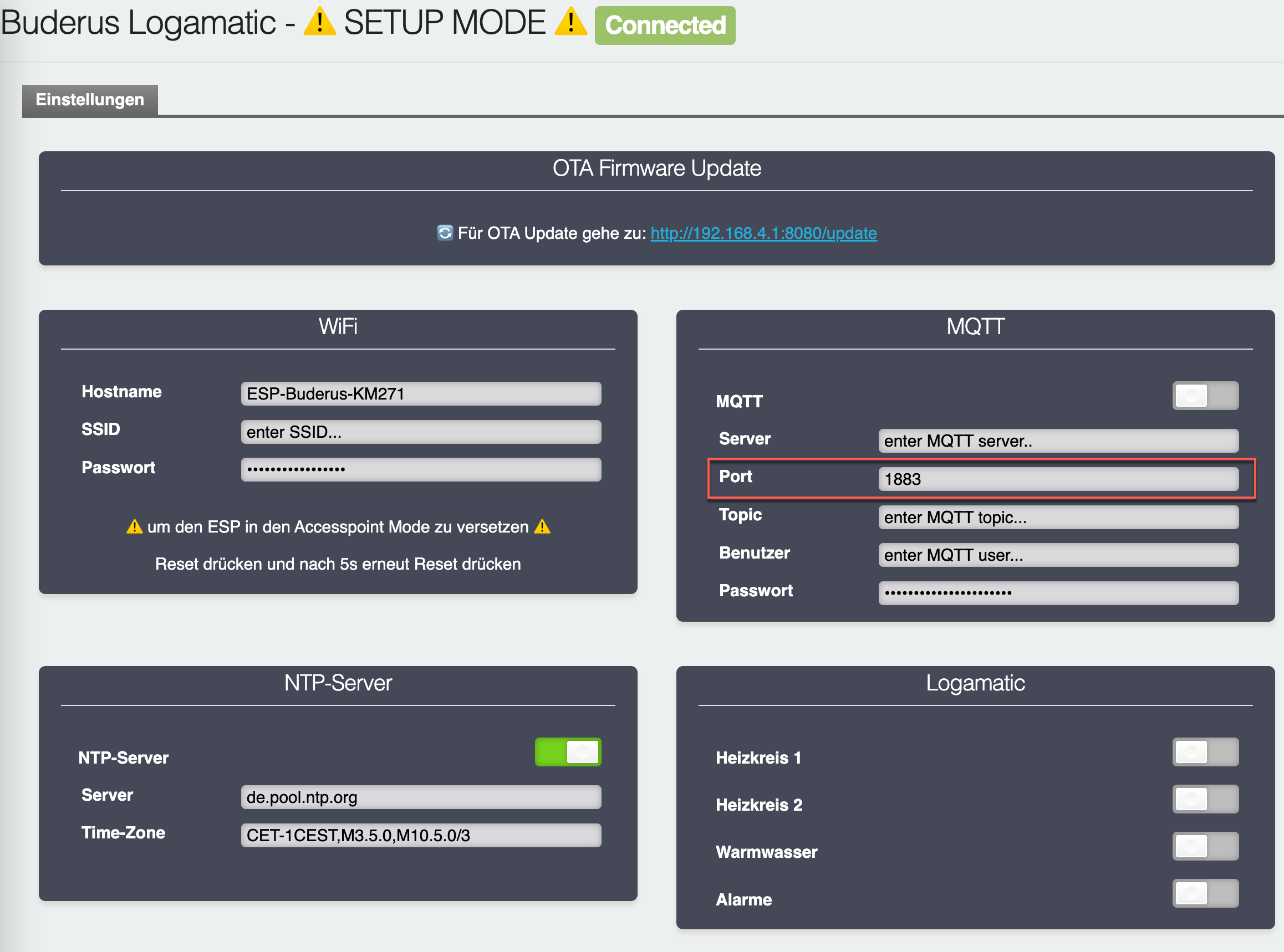 Heating Circuit1 And Heating Circuit 2 Simultaneous In The Webinterface