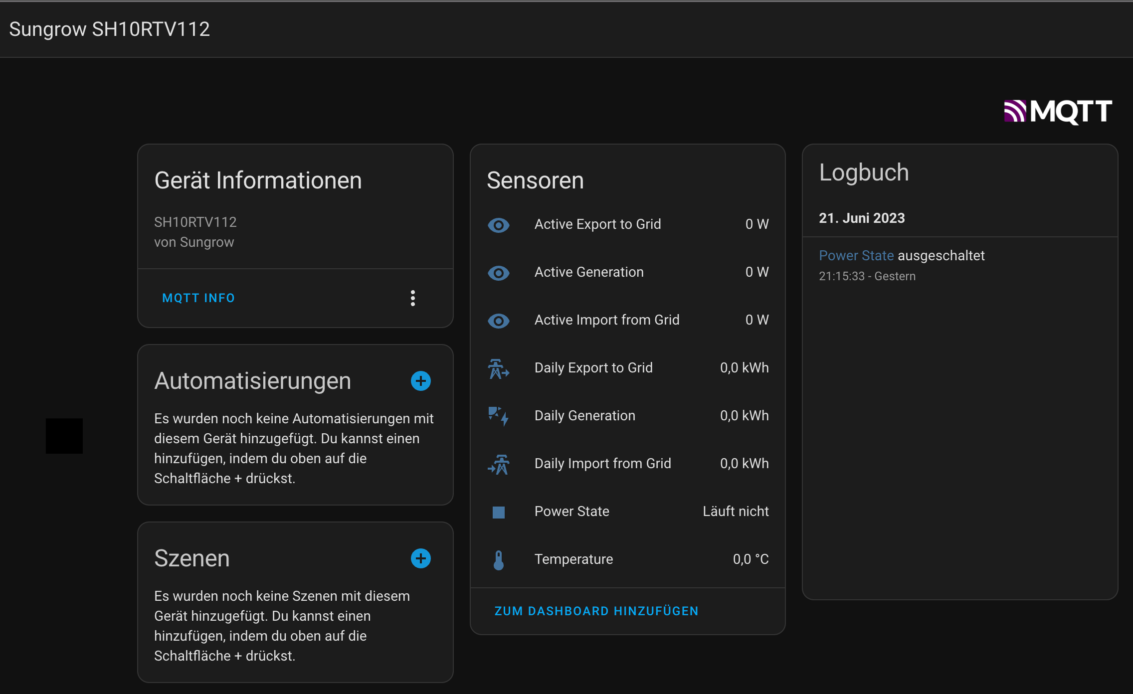 possibility to show entities as device? · mkaiser Sungrow-SHx-Inverter-Modbus-Home-Assistant ...