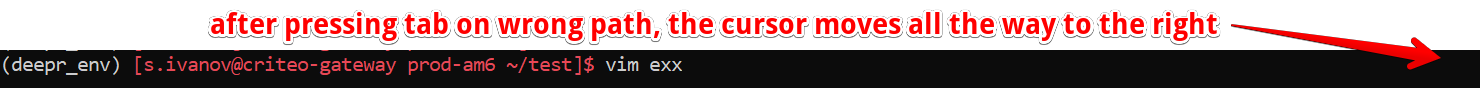 Autocomplete moves cursor to the next line. · microsoft WSL ...