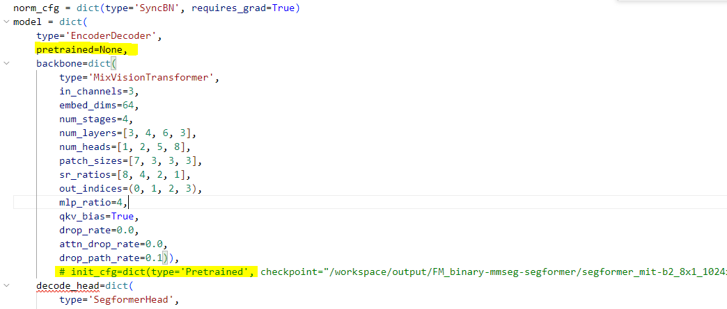 How To Train Segformer From Scratch Pretrained None · Issue 2329 · Open Mmlab