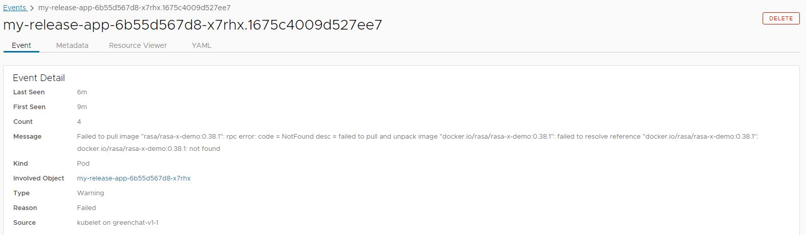 my-release app issue with no pod, deployment and service running ...