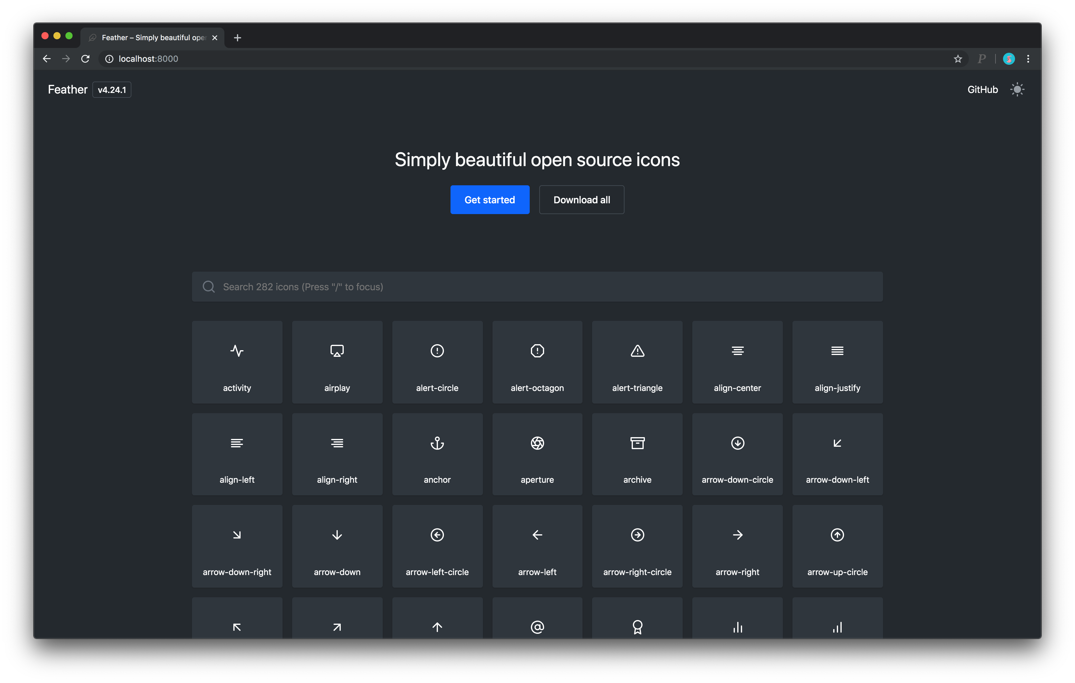 Dark mode 🌚 by colebemis · Pull Request #286 · feathericons/feathericons.com · GitHub