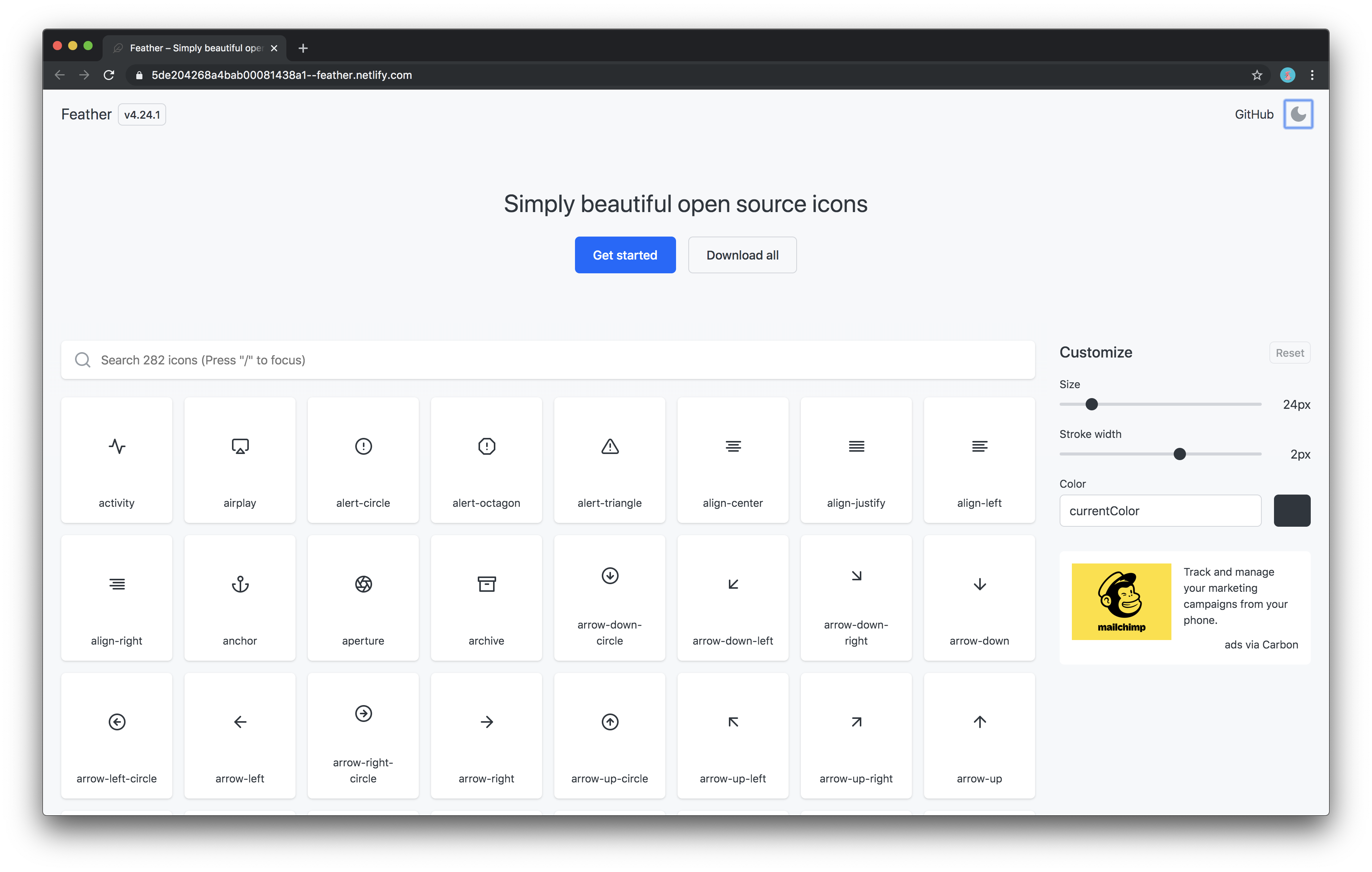 Add customization controls 🎛 by colebemis · Pull Request #297 · feathericons/feathericons.com ...