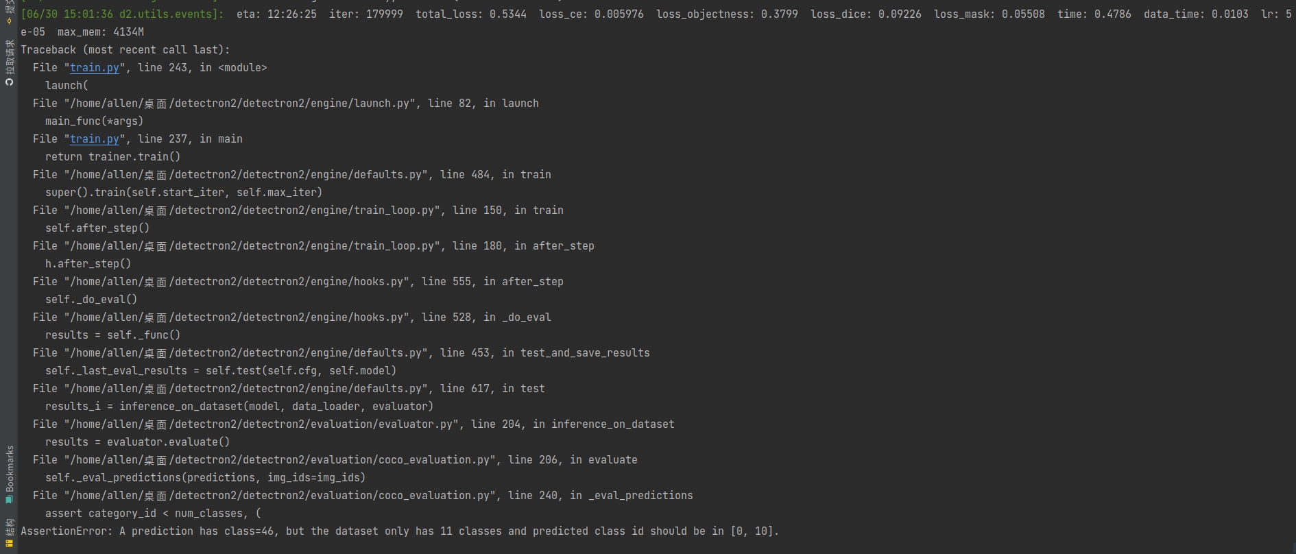 Replaced with self-made COCO format data set training error · Issue #47 · hustvl/SparseInst · GitHub
