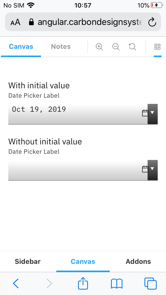 [DatePicker mobile UI]: Size variants, theme, text position · Issue #5297 · carbon-design-system ...
