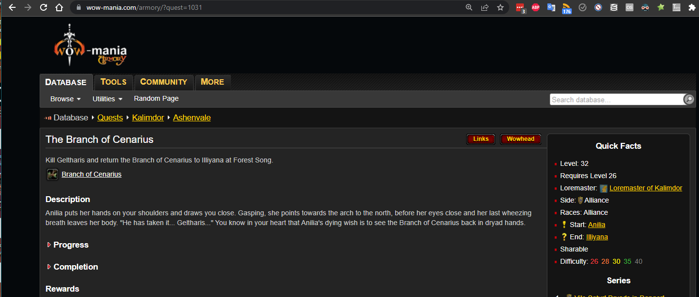 [NPC] Prince Raze 10647 drops Branch of Cenarius - Felwood · Issue ...