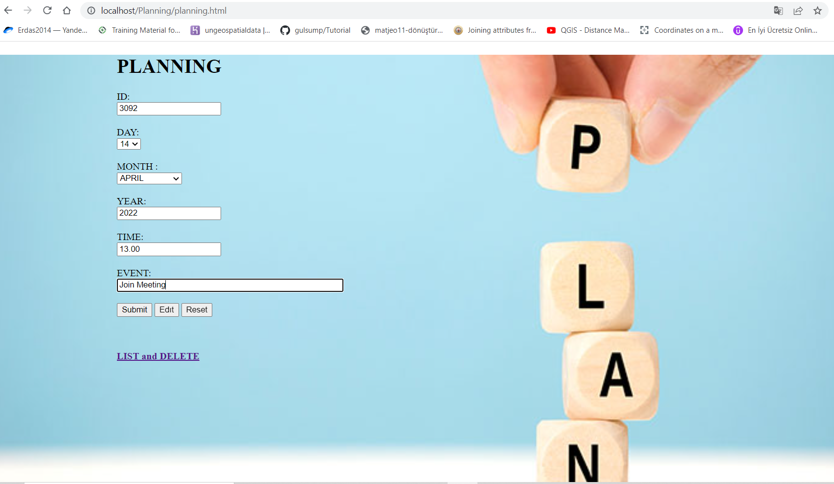 GitHub - gulsump/PLANNING