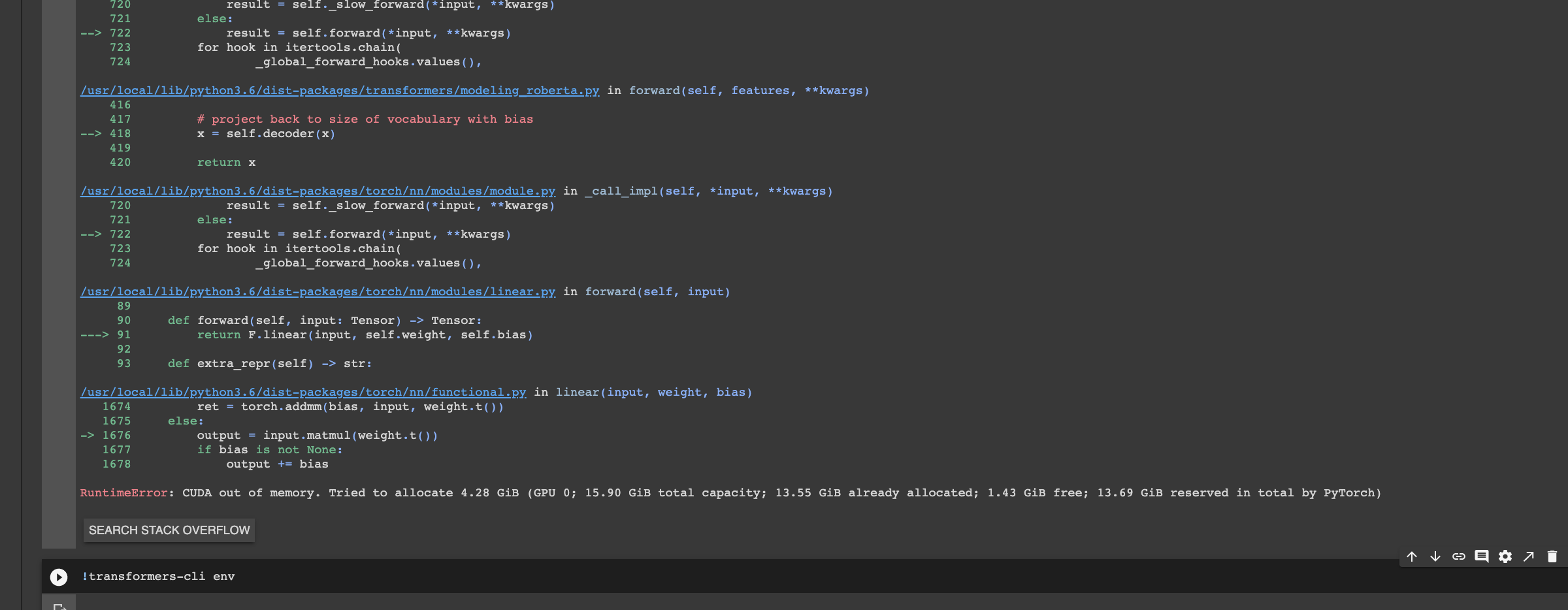 RunTime Error: CUDA out of memory when running trainer.train() · Issue ...