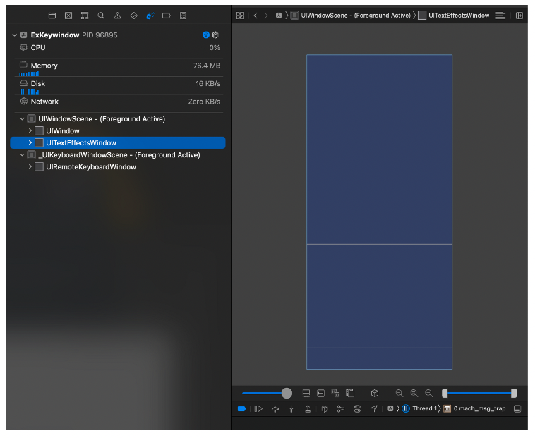 UIWindow, keyWindow, UITextEffectsWindow, UIKeyboardWindowScene ...