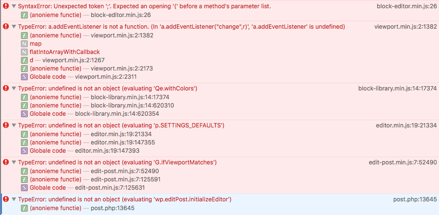 WP 6.2 breaks post edit screens, site customizer and widget editor in Safari 13.1.2 · Issue ...