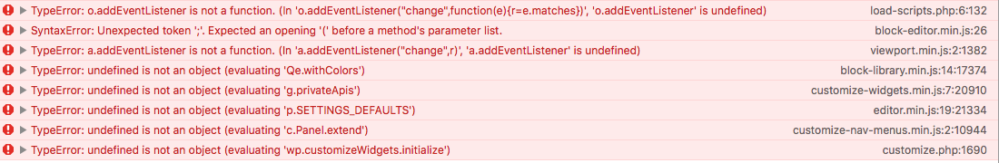 WP 6.2 breaks post edit screens, site customizer and widget editor in Safari 13.1.2 · Issue ...