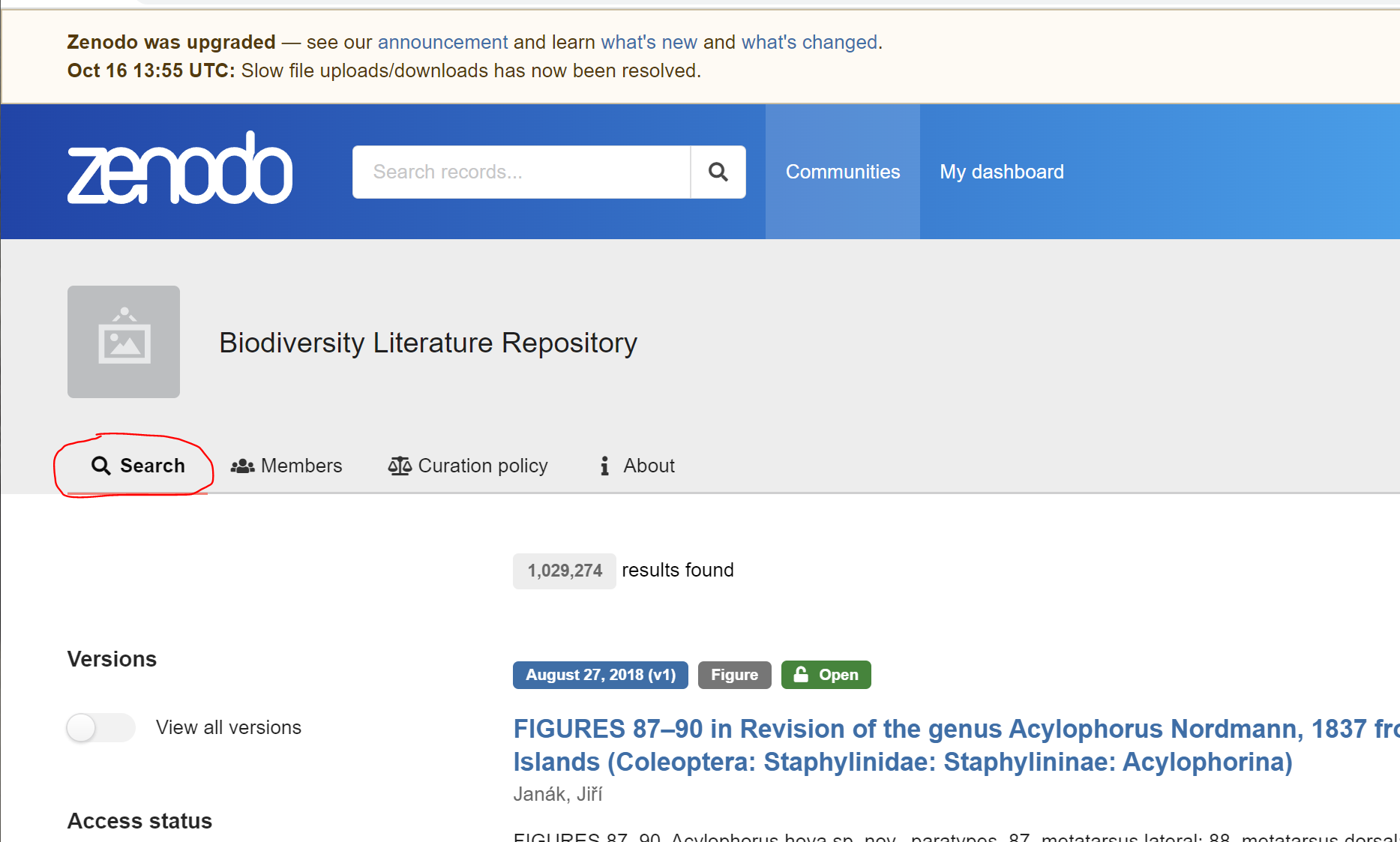 Search Does Not Work Or Throws An Error · Issue 2489 · Zenodo Zenodo · Github