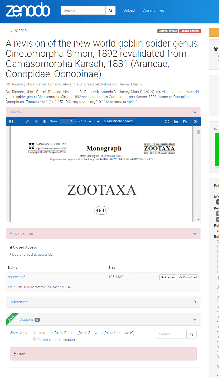 error message: what does it mean? · Issue #1810 · zenodo/zenodo · GitHub
