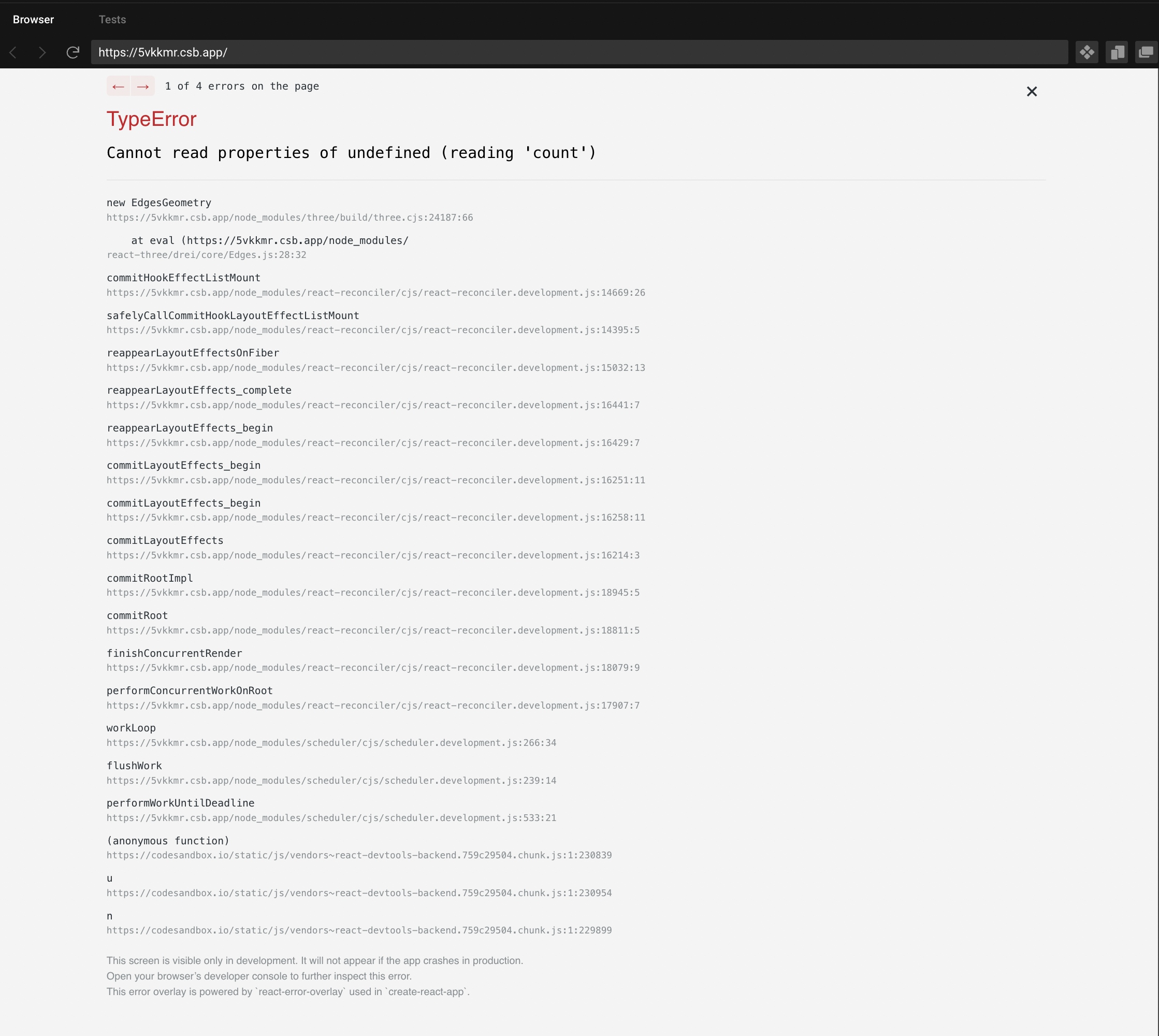 Edges with Text3D `Cannot read properties of undefined (reading 'count')` · Issue #920 · pmndrs ...