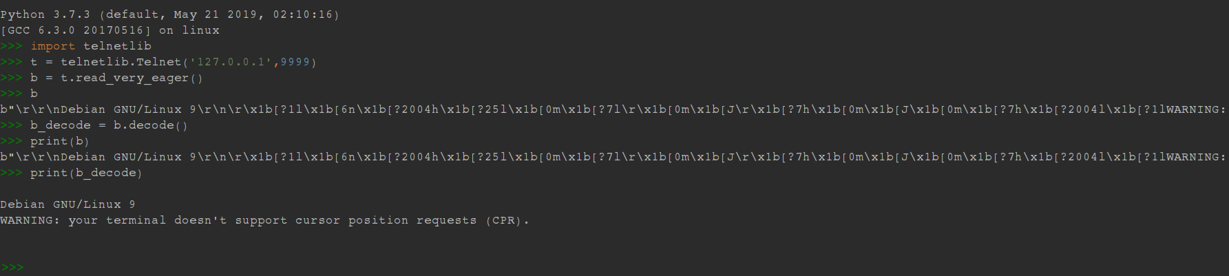 Get problems when converting a command line program to a network call using the telentd tool ...