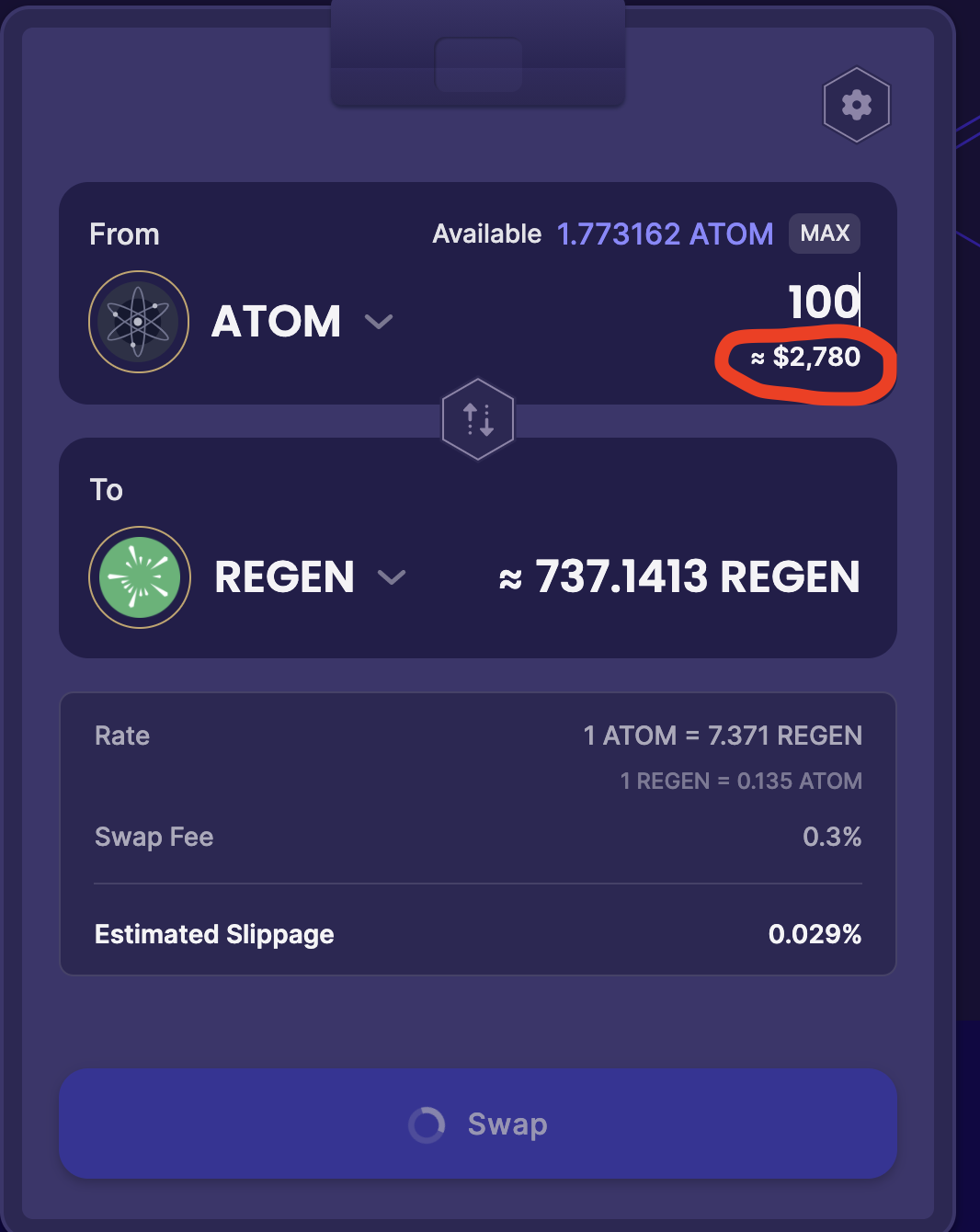 Trade module data source issue: ATOM->REGEN $dollar amount not equal to REGEN->ATOM · Issue #470 ...