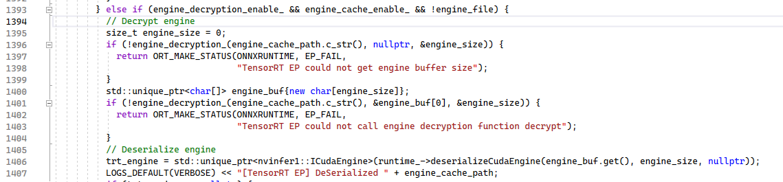 engine decryption does not work in TensorRT EP · Issue #12551 · microsoft/onnxruntime · GitHub