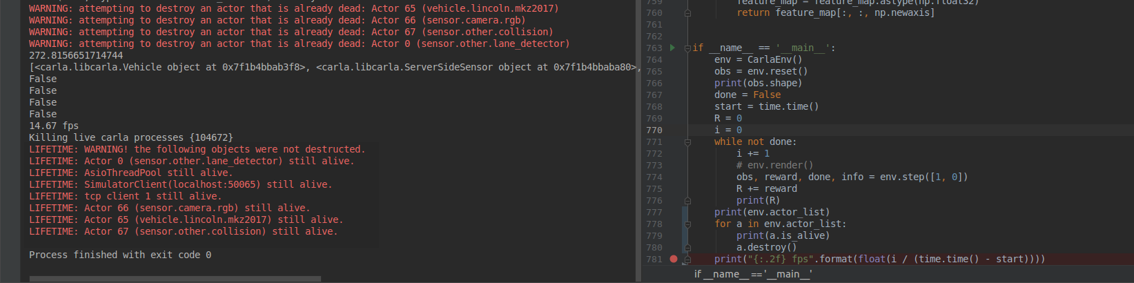 destroy actor fail · Issue #1459 · carla-simulator/carla · GitHub
